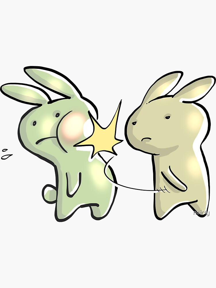 "Baka Rabbit Slap" Sticker for Sale by noirty | Redbubble