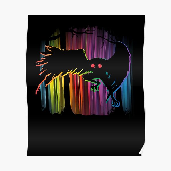 "Mothman Rainbow Aurora Forest - Unique Equality Cryptid Gift" Poster ...
