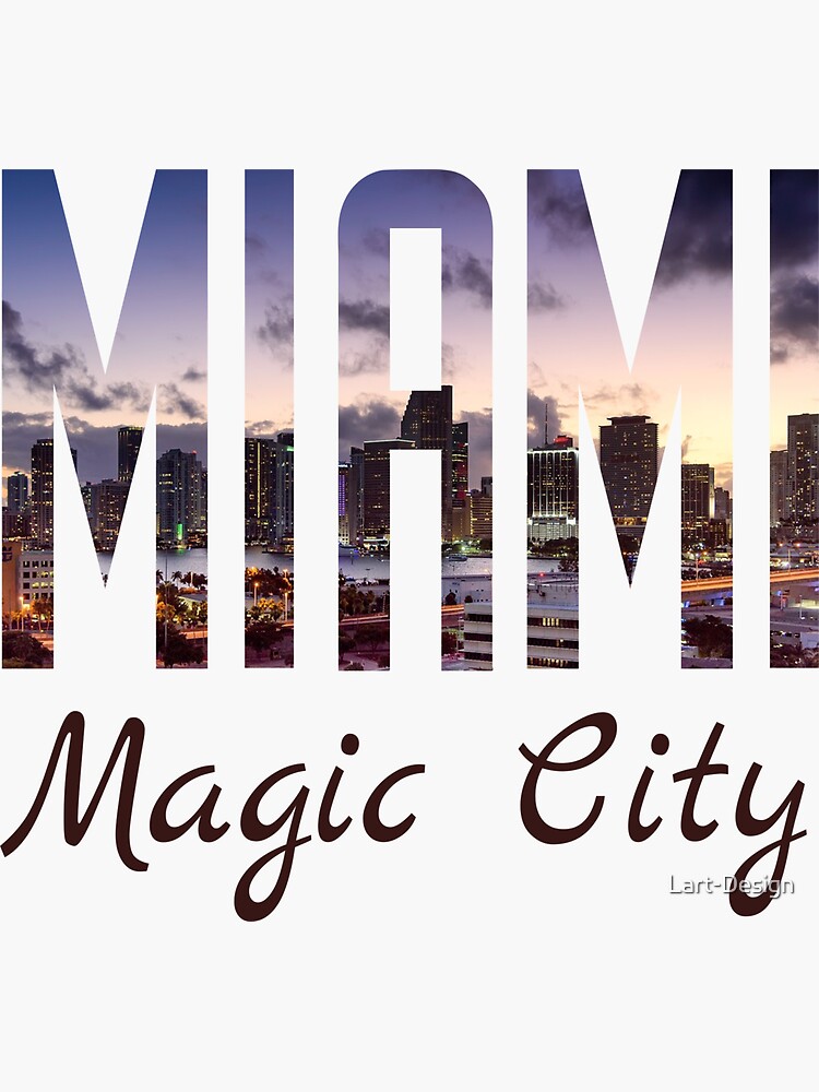 "Miami Magic City - Travel Destination Design" Sticker by Lart-Design ...