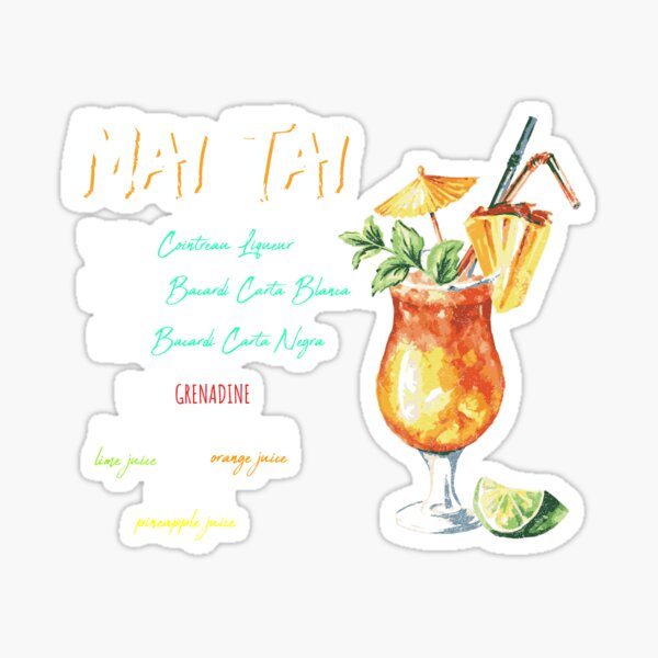 "MAI TAI Rezept für alkoholische Drinks" Sticker von ChrisFeil | Redbubble