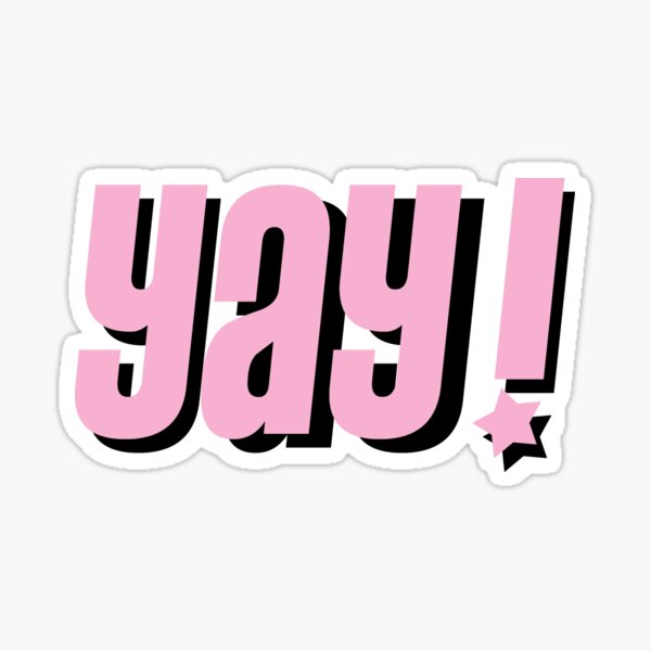 "yay!" Sticker for Sale by jrheam | Redbubble