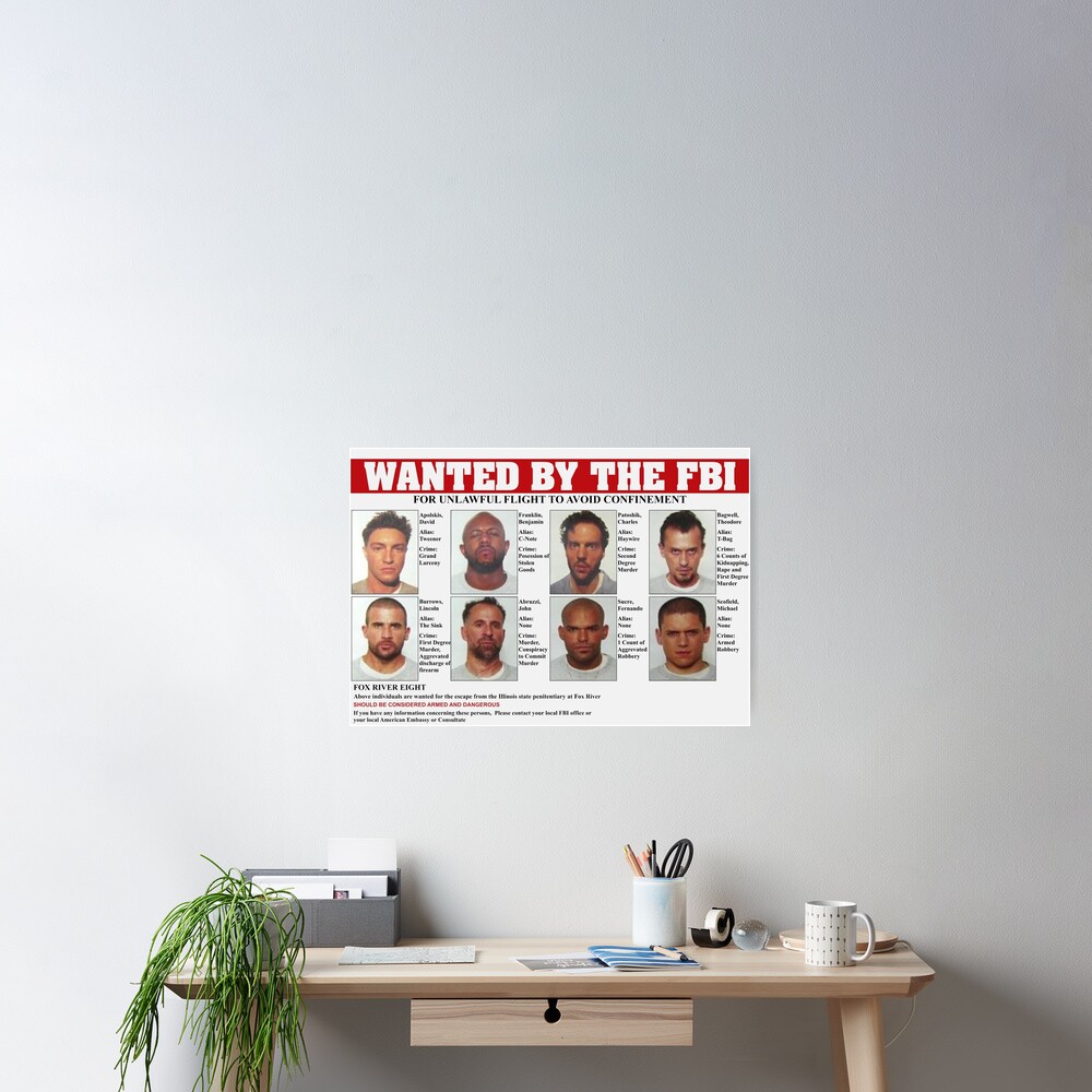 "Prison Break FBI Wanted Poster" Poster for Sale by RadioactiveBee ...