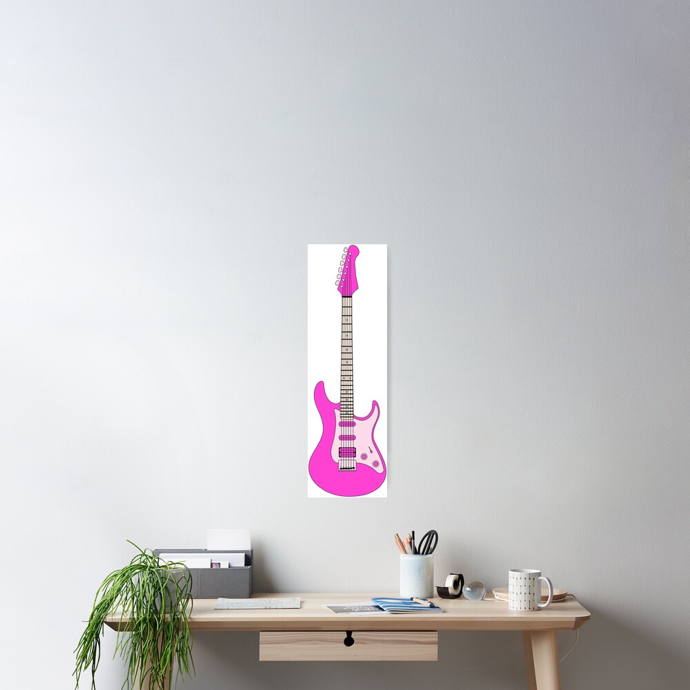 "Hot Pink Electric Guitar" Poster by Danimw | Redbubble