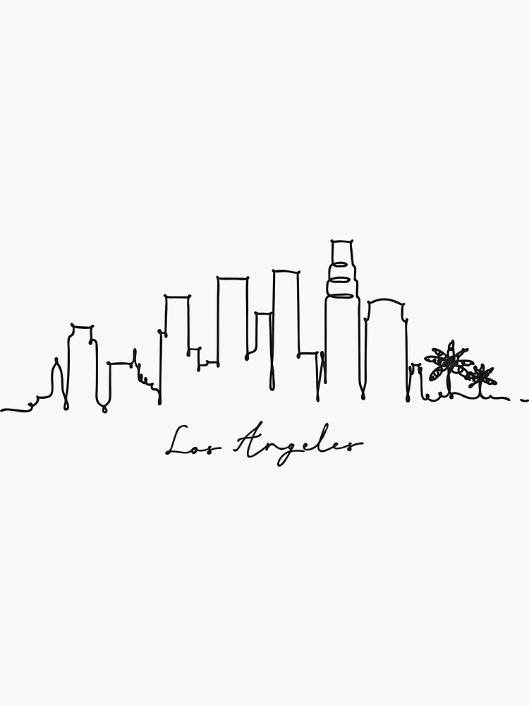 "Los Angeles Line Art" Sticker for Sale by GBREAL01 | Redbubble