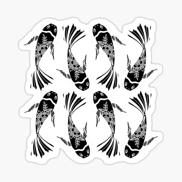 "Koi Fish Pattern || Black and White Palette || Koi Pond || Nature ...