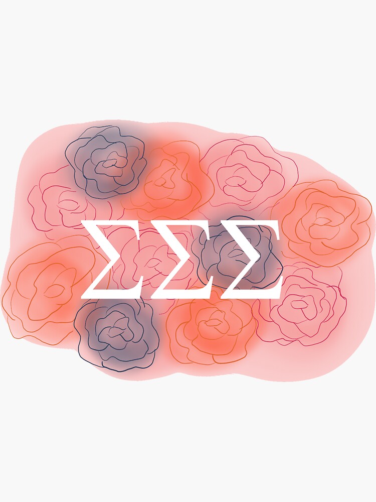 "Tri Sigma Floral Design" Sticker for Sale by Mads215 | Redbubble