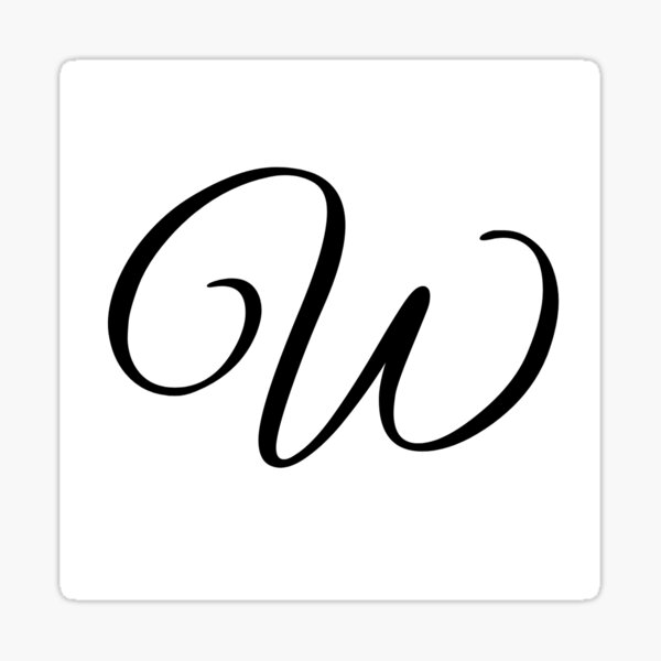 "Cursive "W"" Sticker for Sale by molly-wobbles | Redbubble