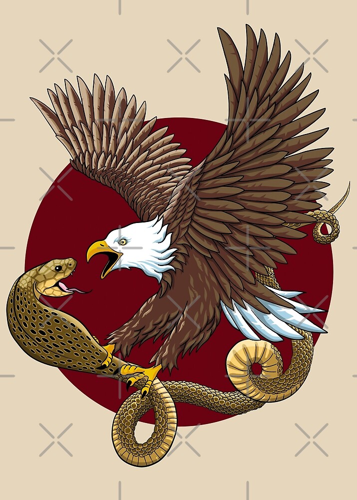 "Eagle vs snake" by TMBTM | Redbubble