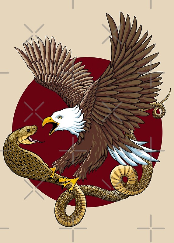 "Eagle vs snake" by TMBTM | Redbubble