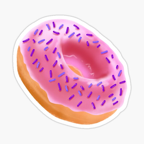 "Colorful Pink Donut" Sticker by Flooneys | Redbubble
