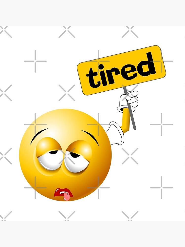 "Tired Smiley Funny Emoji Icon" Poster for Sale by el-patron | Redbubble