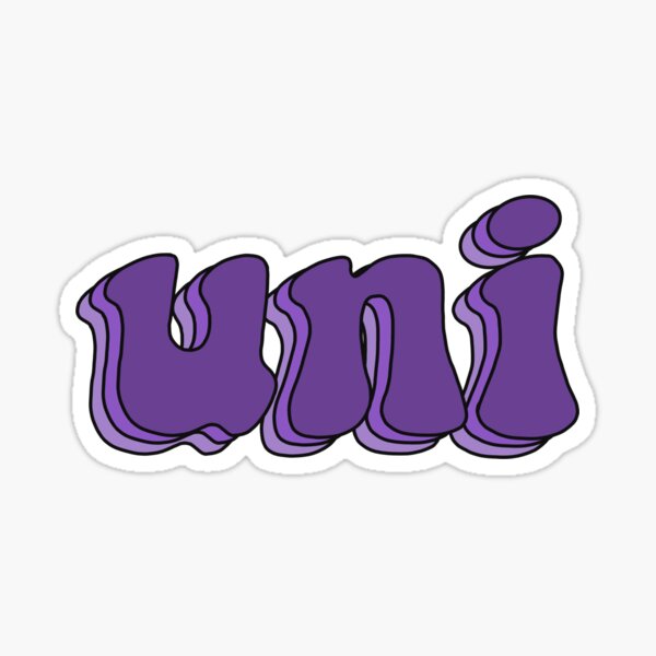 "UNI Sticker" Sticker by cgfulcher3 | Redbubble