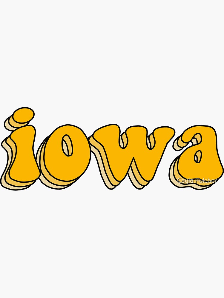 "Iowa Sticker" Sticker for Sale by cgfulcher3 | Redbubble