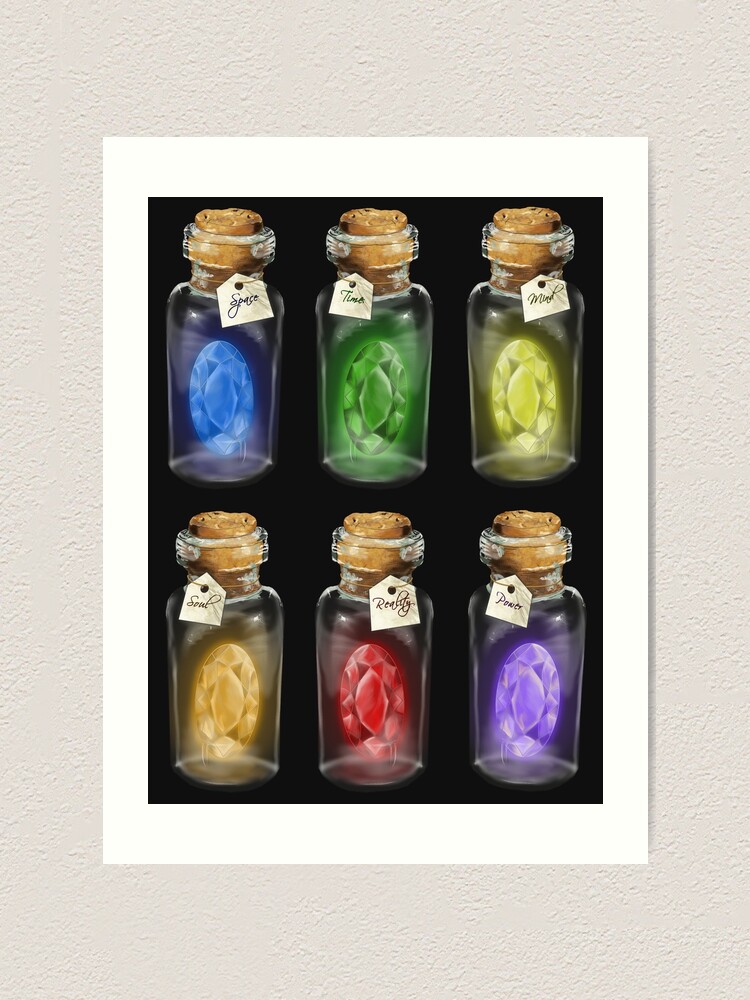 "Complete set of *Infinity Stones* " Art Print by drawnexplore | Redbubble