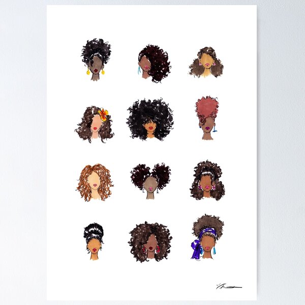 "How To Be Curly" Poster for Sale by Veronica Jamison | Redbubble