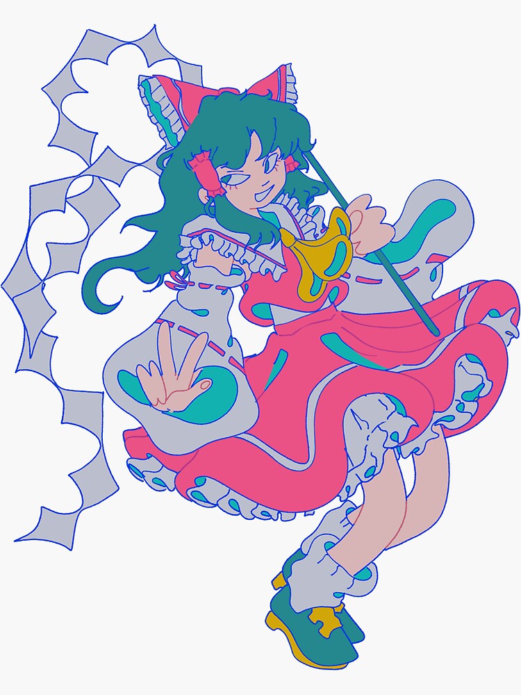 "Reimu!" Sticker for Sale by Sn00 | Redbubble