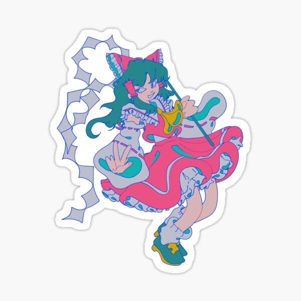 "Reimu!" Sticker for Sale by Sn00 | Redbubble