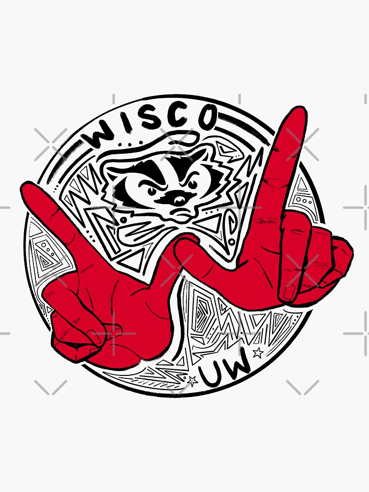 "wisco doodle" Sticker by gsaholt3 | Redbubble