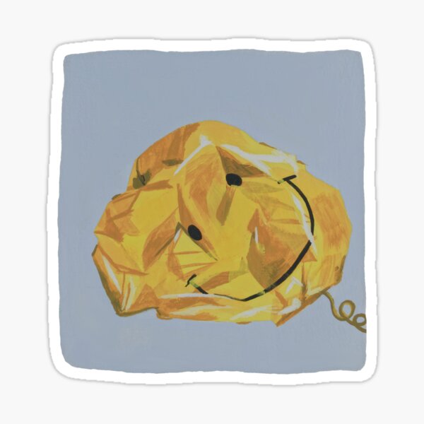 "deflated smiley balloon" Sticker by gabrielaglz | Redbubble