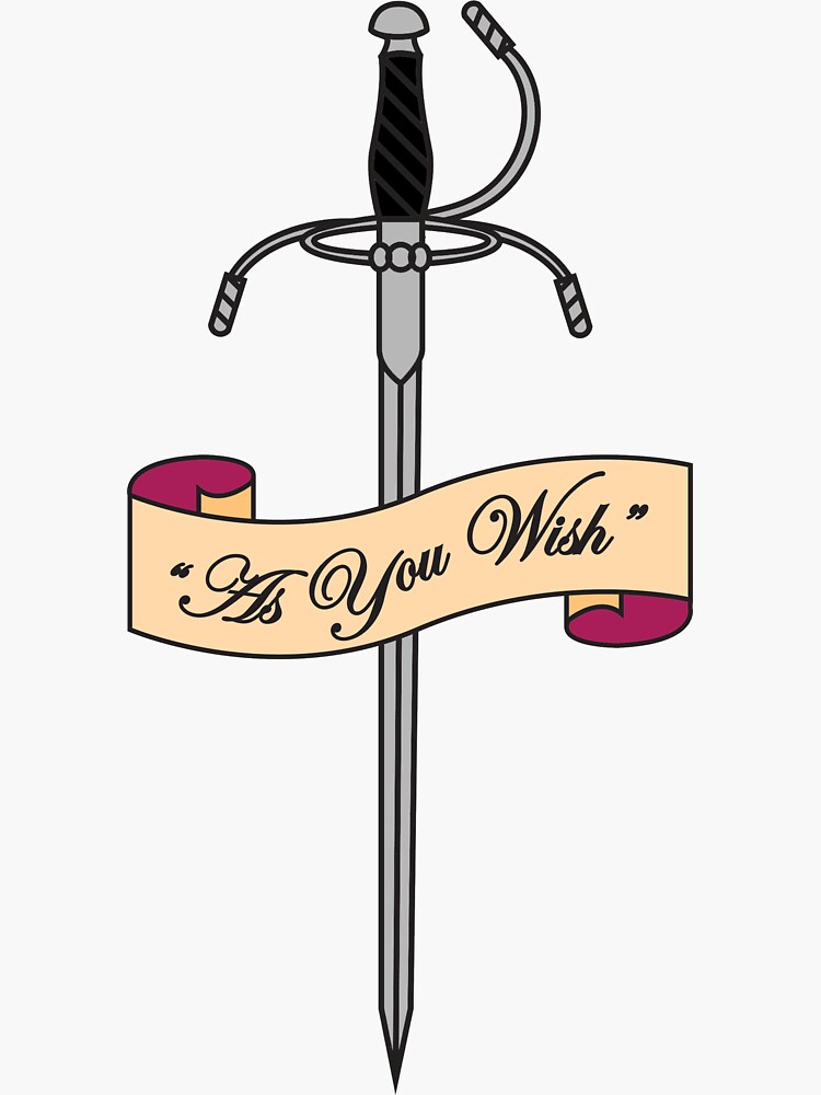 ""As You Wish" Graphic" Sticker for Sale by 5040designs | Redbubble