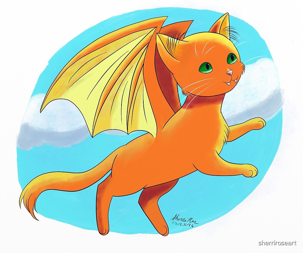 "Dragon Cat" by sherriroseart | Redbubble