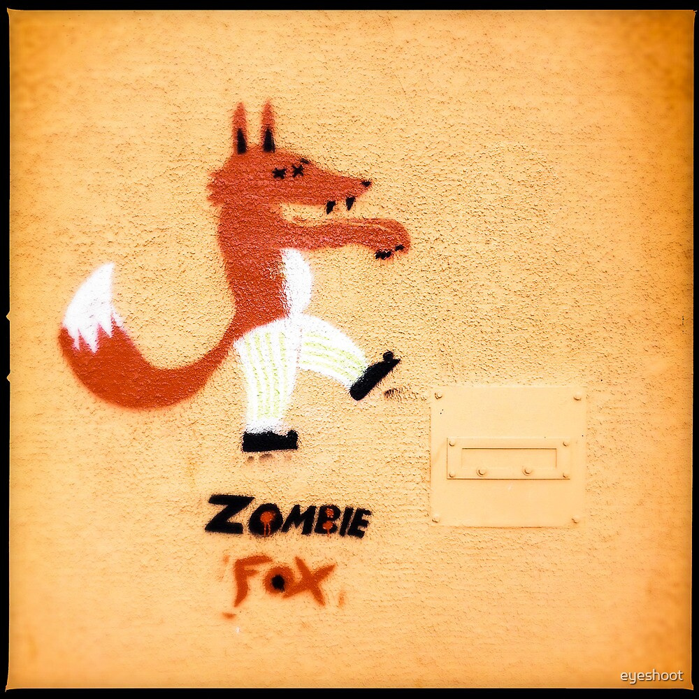 "Zombie Fox Stencil Graffiti." by eyeshoot | Redbubble