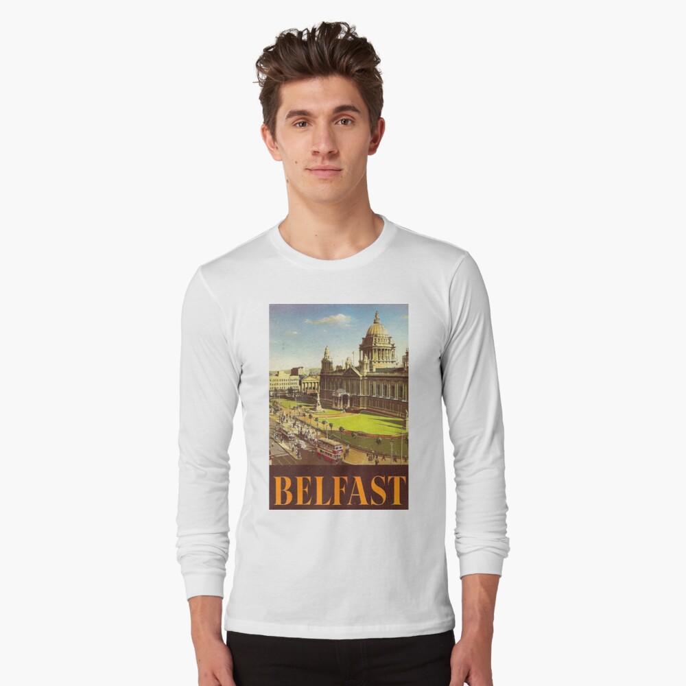 "Belfast vintage travel poster" Sticker by stickart-marek | Redbubble