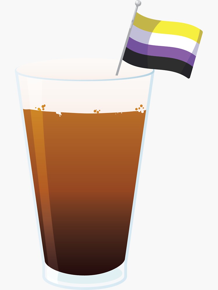 "Non-Binary Nitro Cold Brew" Sticker for Sale by annahthedesign | Redbubble