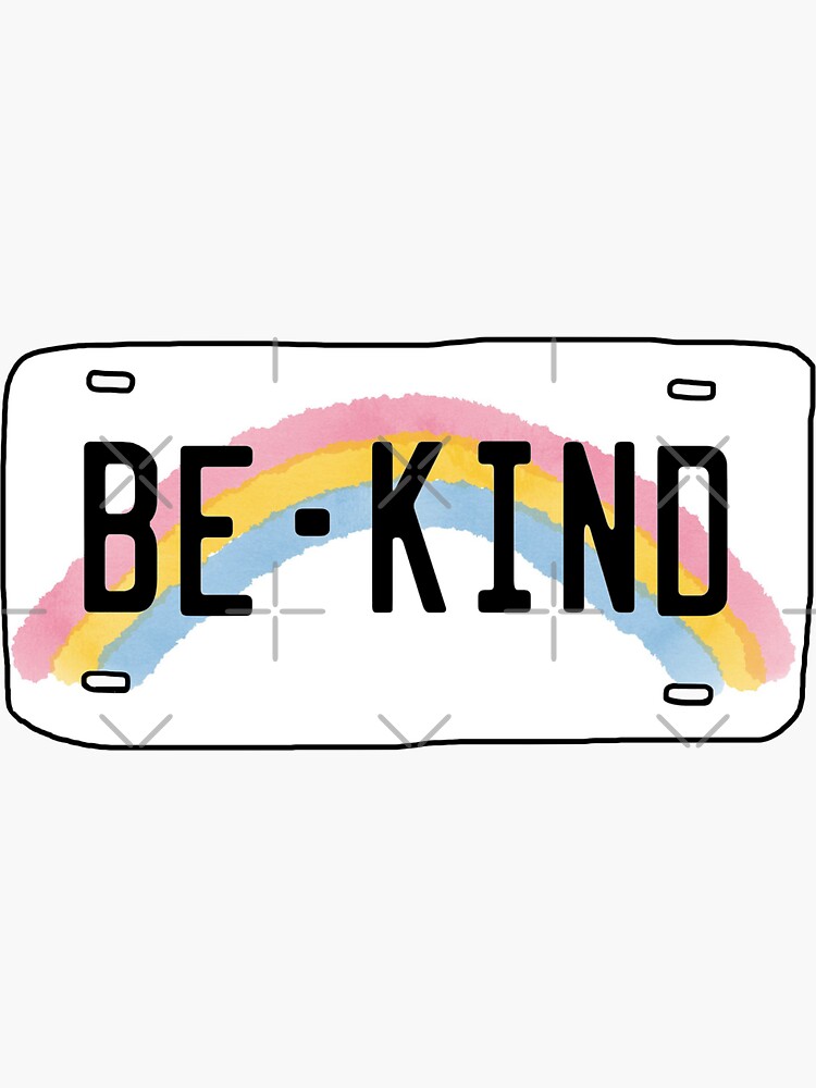 "Be Kind License Plate" Sticker for Sale by nmaus | Redbubble