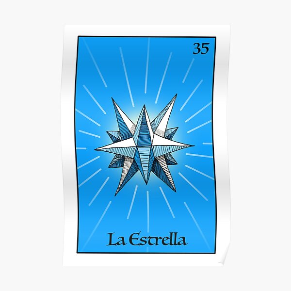 Póster «La estrella carta de loteria mexicana re ilustrada» de CecyLL ...