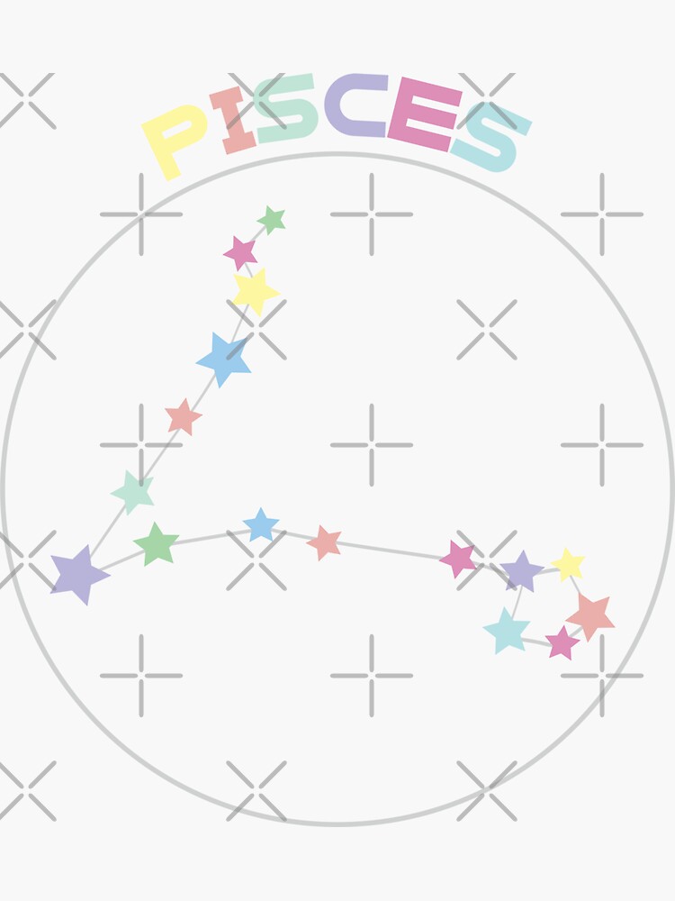 "Pisces Zodiac Constellation Star Chart" Sticker for Sale by Norelli ...
