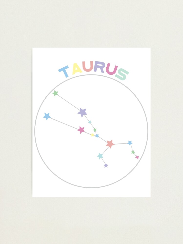 "Taurus Zodiac Constellation Star Chart" Photographic Print by Norelli ...