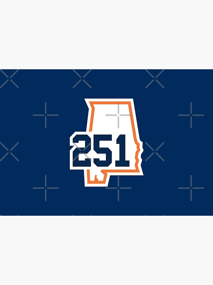 "Alabama 251 Area Code in Orange & Blue" Mask for Sale by SleepyLab ...