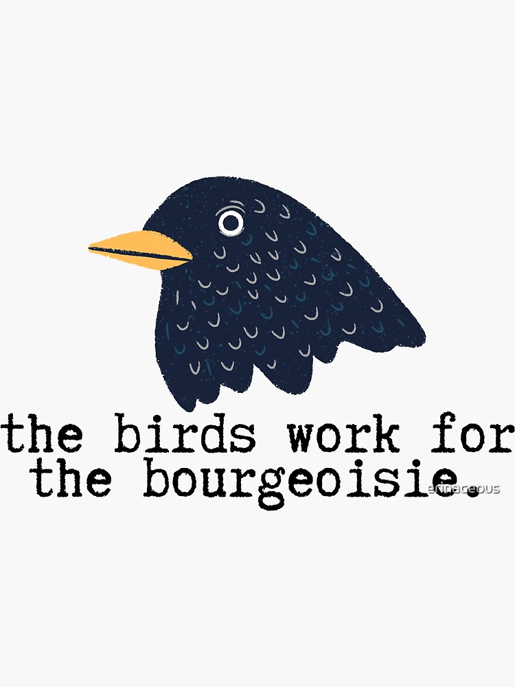 "The Birds Work for the Bourgeoisie" Sticker for Sale by erinaceous ...