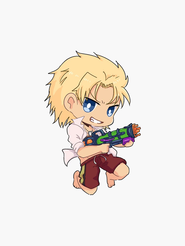 "MGS Liquid Snake Summer Chibi" Sticker by krowmiums | Redbubble