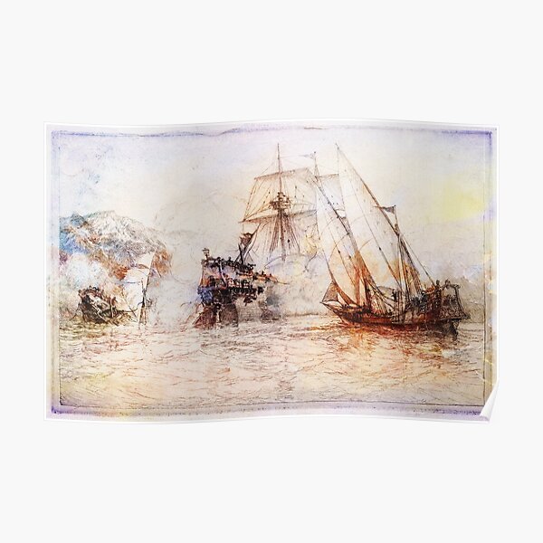 "Schiffe im Kampf" Poster von JohnDSmith | Redbubble