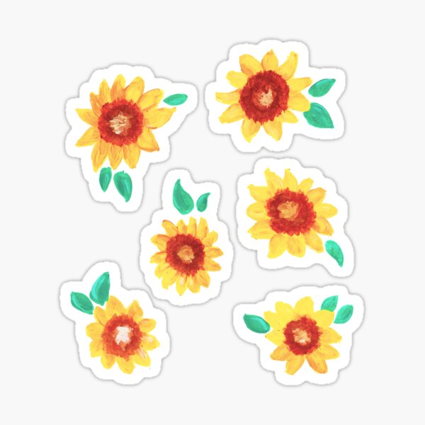 "Cute Yellow Sunflowers " Sticker for Sale by novea guzman | Redbubble