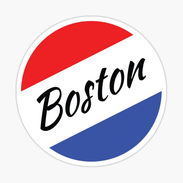 "Boston Red White and Blue" Sticker by kbmassdesign | Redbubble