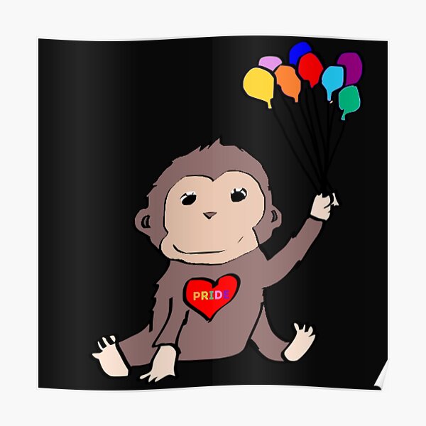 "LGBT+ Pride Rainbow Monkey Cute " Poster by jaysyd | Redbubble