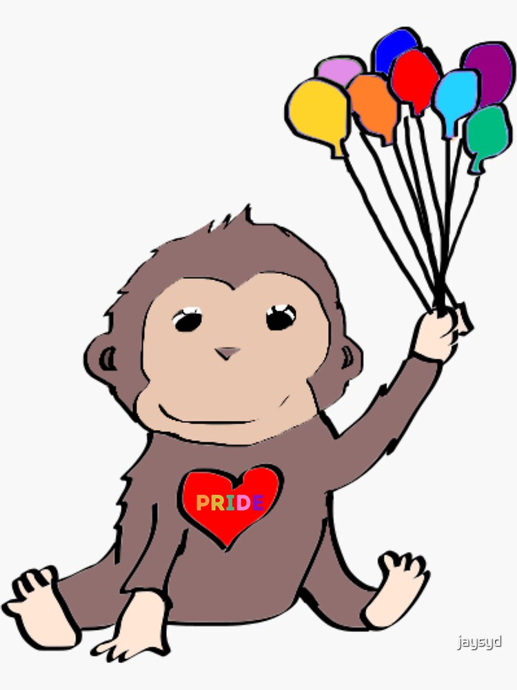 "LGBT+ Pride Rainbow Monkey Cute " Sticker by jaysyd | Redbubble