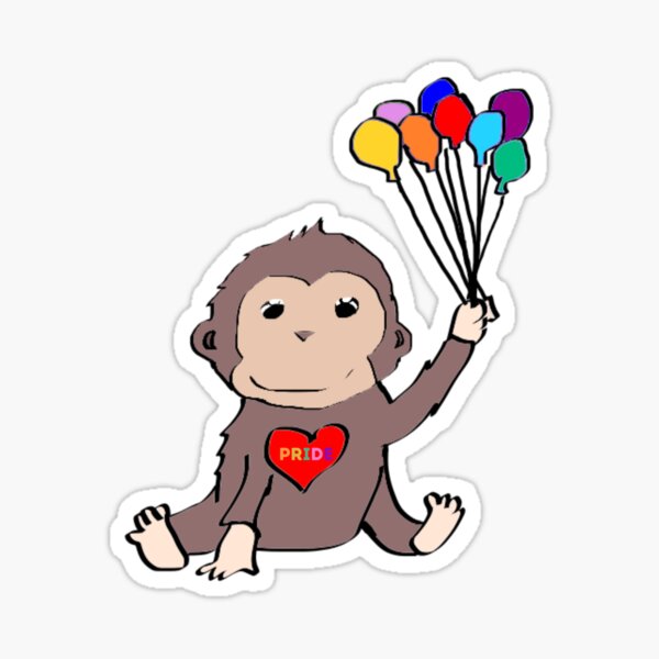 "LGBT+ Pride Rainbow Monkey Cute " Sticker by jaysyd | Redbubble