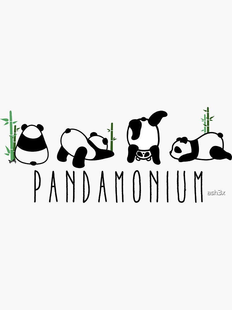 "Pandamonium Pandas" Sticker for Sale by ash3x | Redbubble