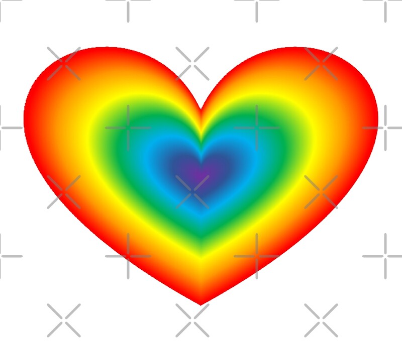 "Shining rainbow heart" by helenkaiy | Redbubble