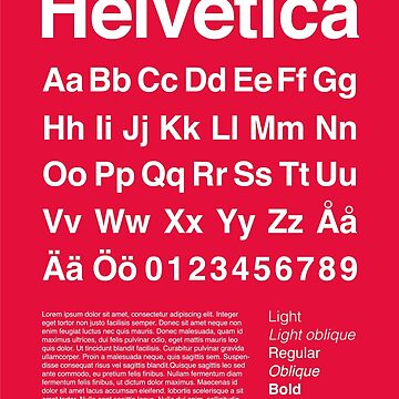 "Helvetica Font Family" Sticker by Gmztvr | Redbubble
