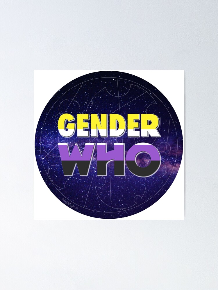 "Gender Who - Non-Binary (blue)" Poster for Sale by hufflepuffmish ...