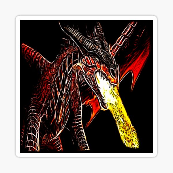 "Toothless Fire Breathing Night Fury Fractal Dragon Design" Sticker by ...