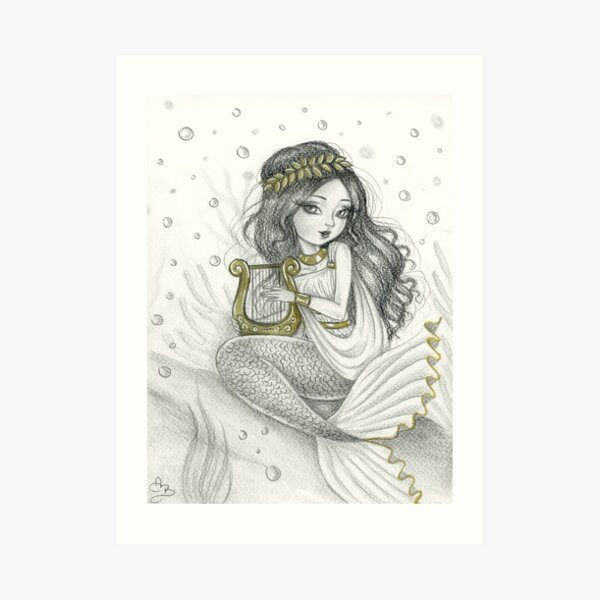 "Greek mermaid" Art Print by annabiancoart | Redbubble
