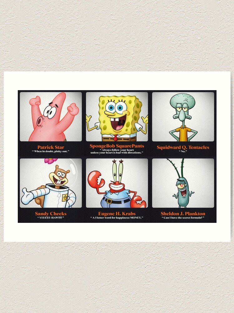 "Spongebob Yearbook Signatures " Art Print by Luna7 | Redbubble