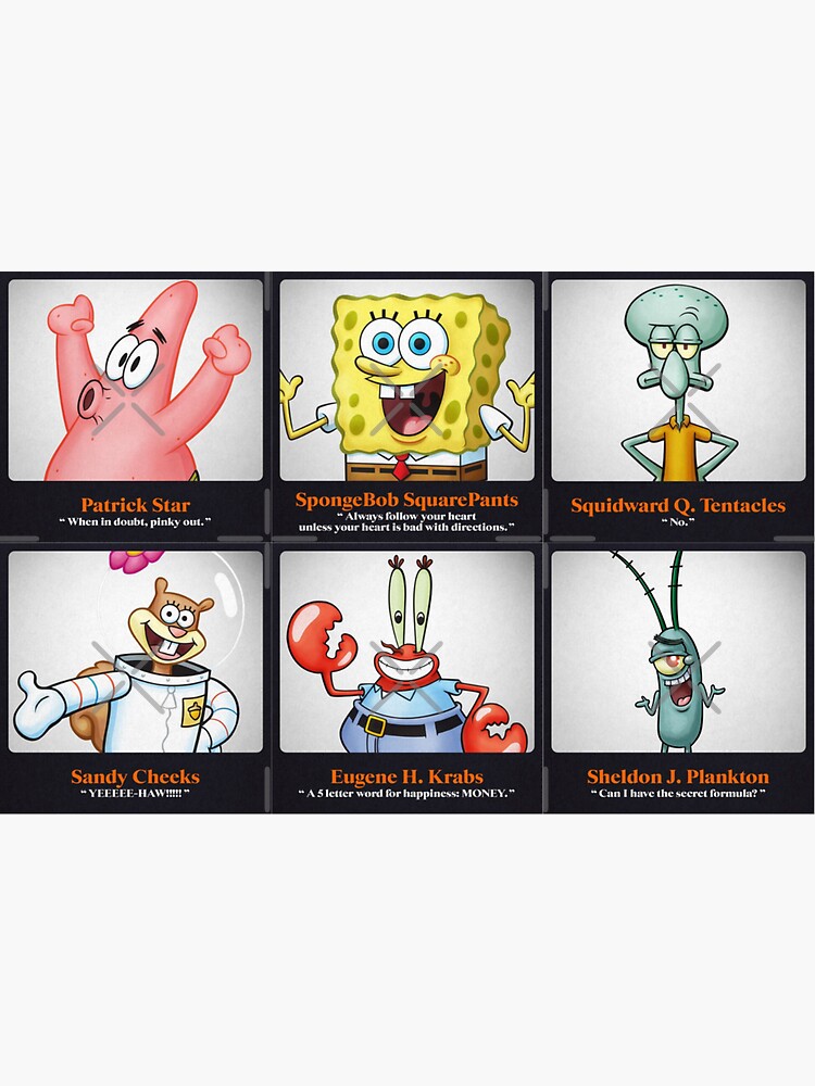 "Spongebob Yearbook Signatures " Sticker for Sale by Luna7 | Redbubble