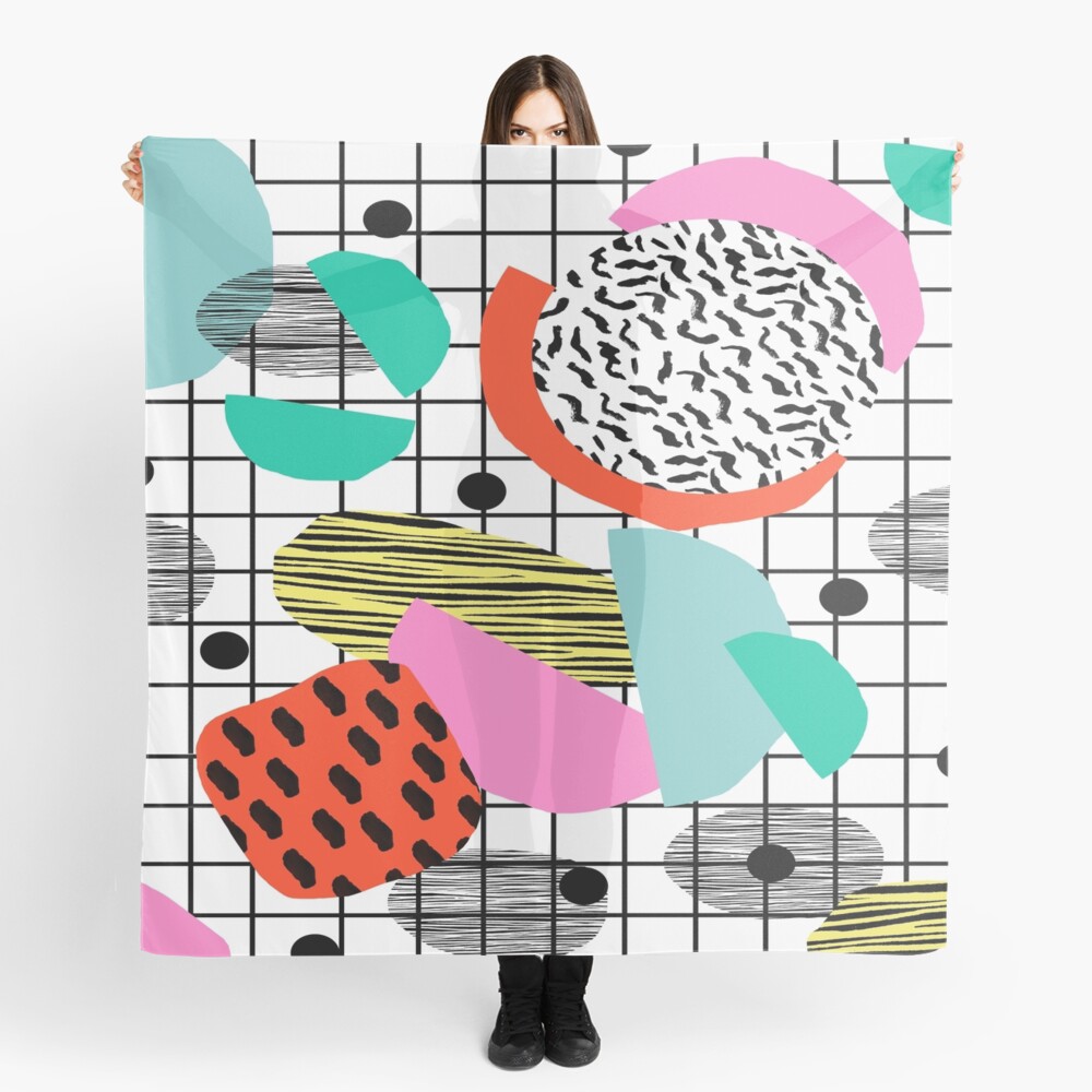 Posse 1980s Style Throwback Retro Neon Grid Pattern Shapes 80s